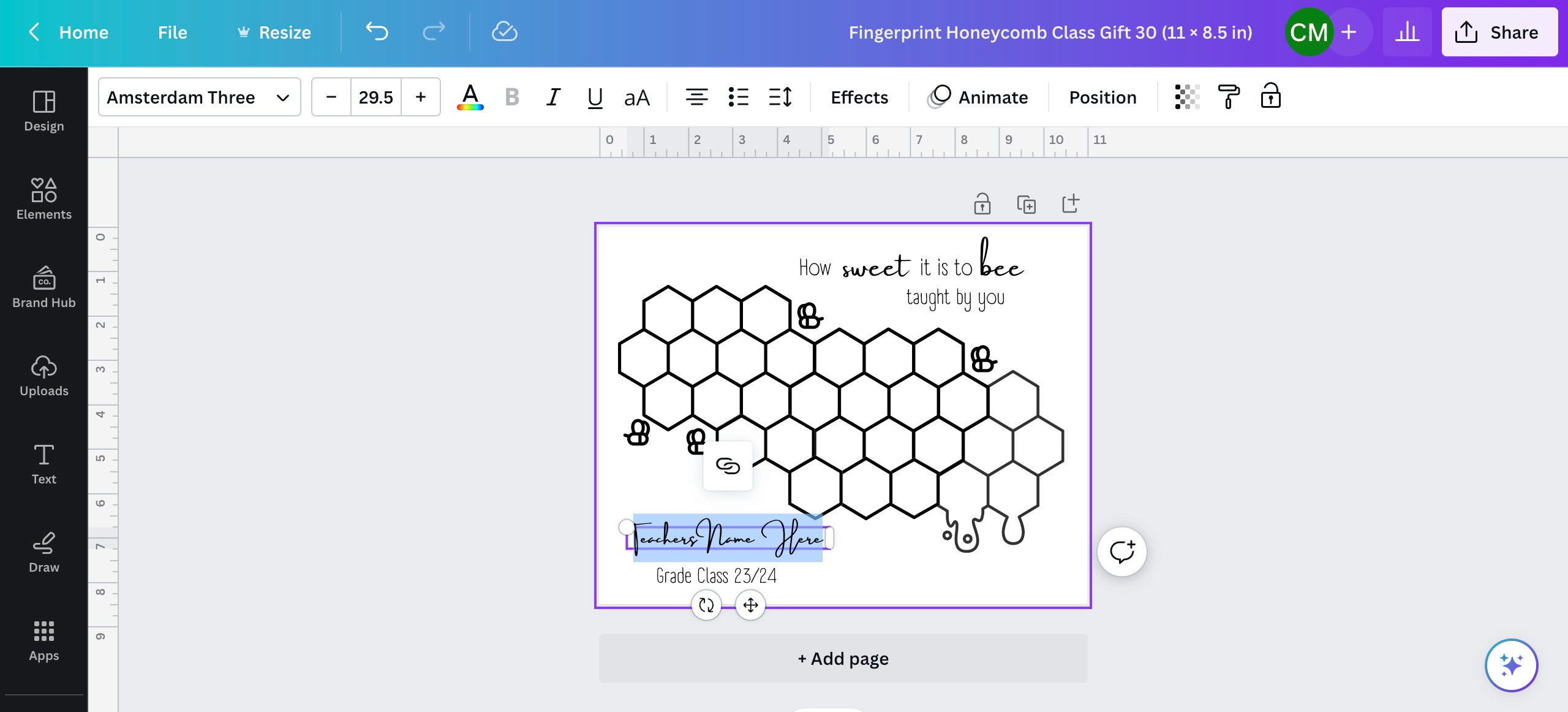 Teacher Appreciation Gift From Class Fingerprint Teacher - Etsy
