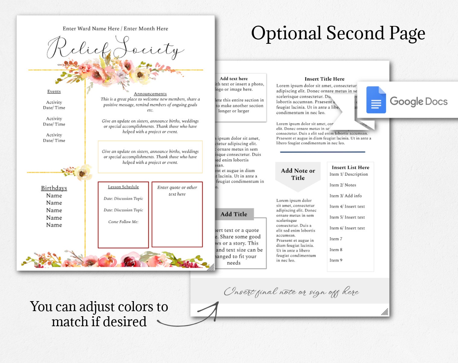 Relief Society Newsletter Bundle/ Bulletin Board for Relief - Etsy