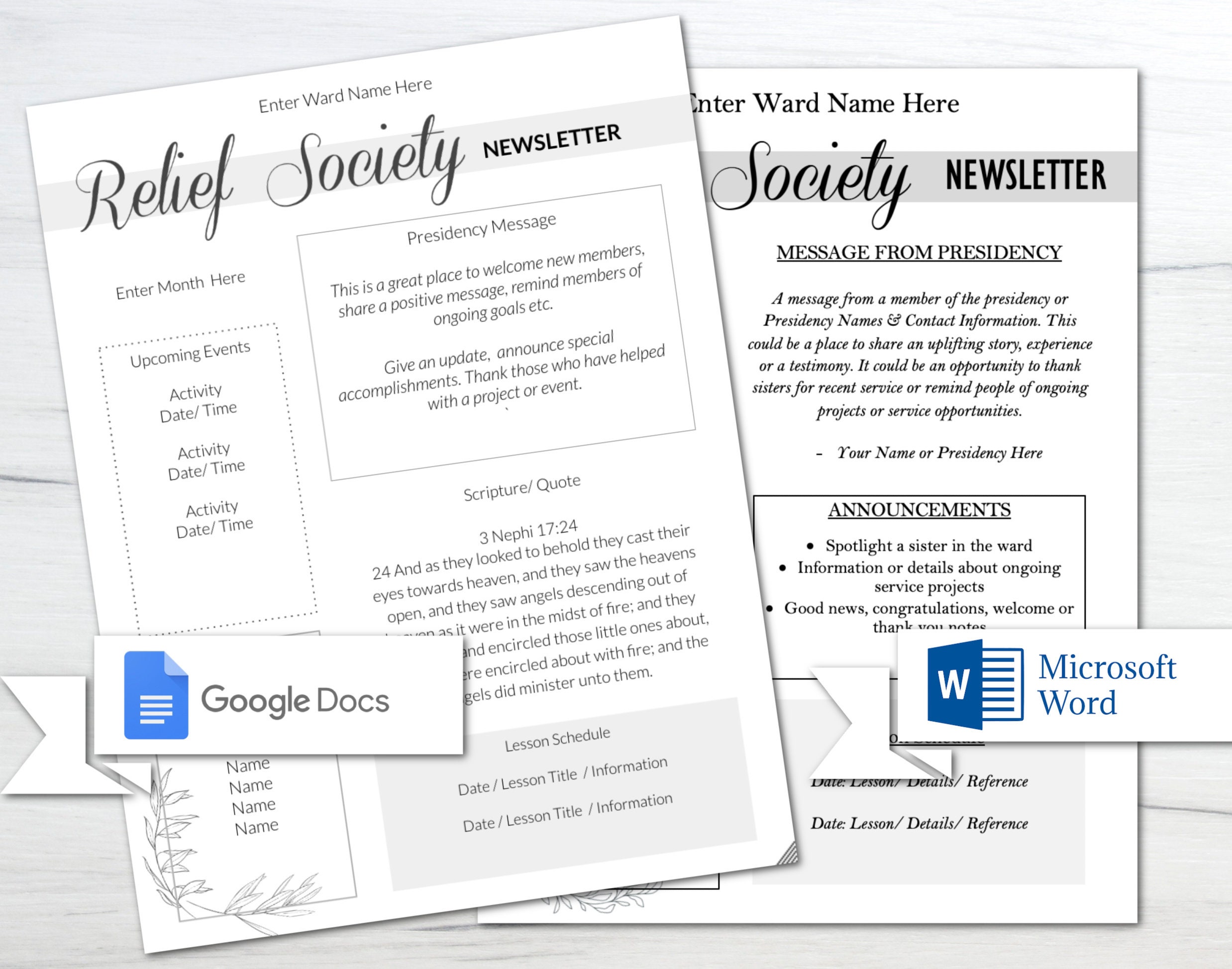 Editable Relief Society Newsletter/ 2023 Newsletter/ LDS - Etsy