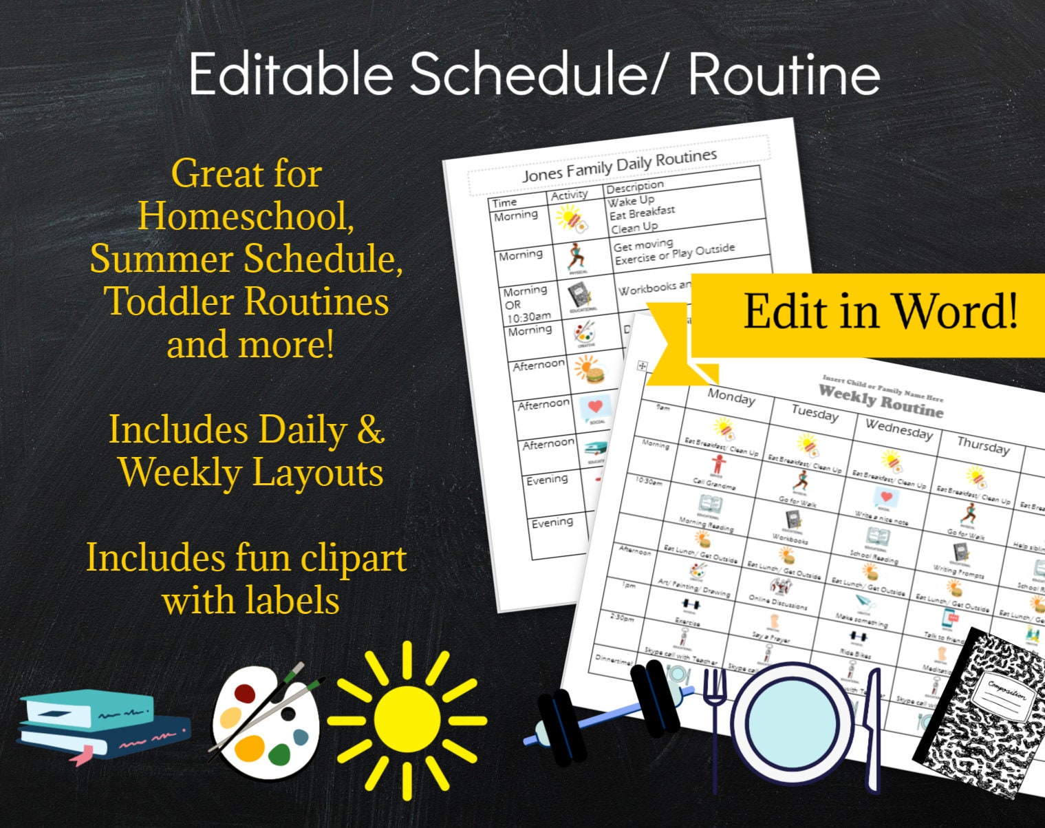 Editable Schedule/ Editable Homeschool Schedule/ Schedule for - Etsy
