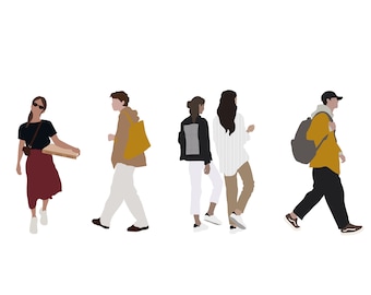 Flat Vector People Illustration - Pack 4 - Etsy