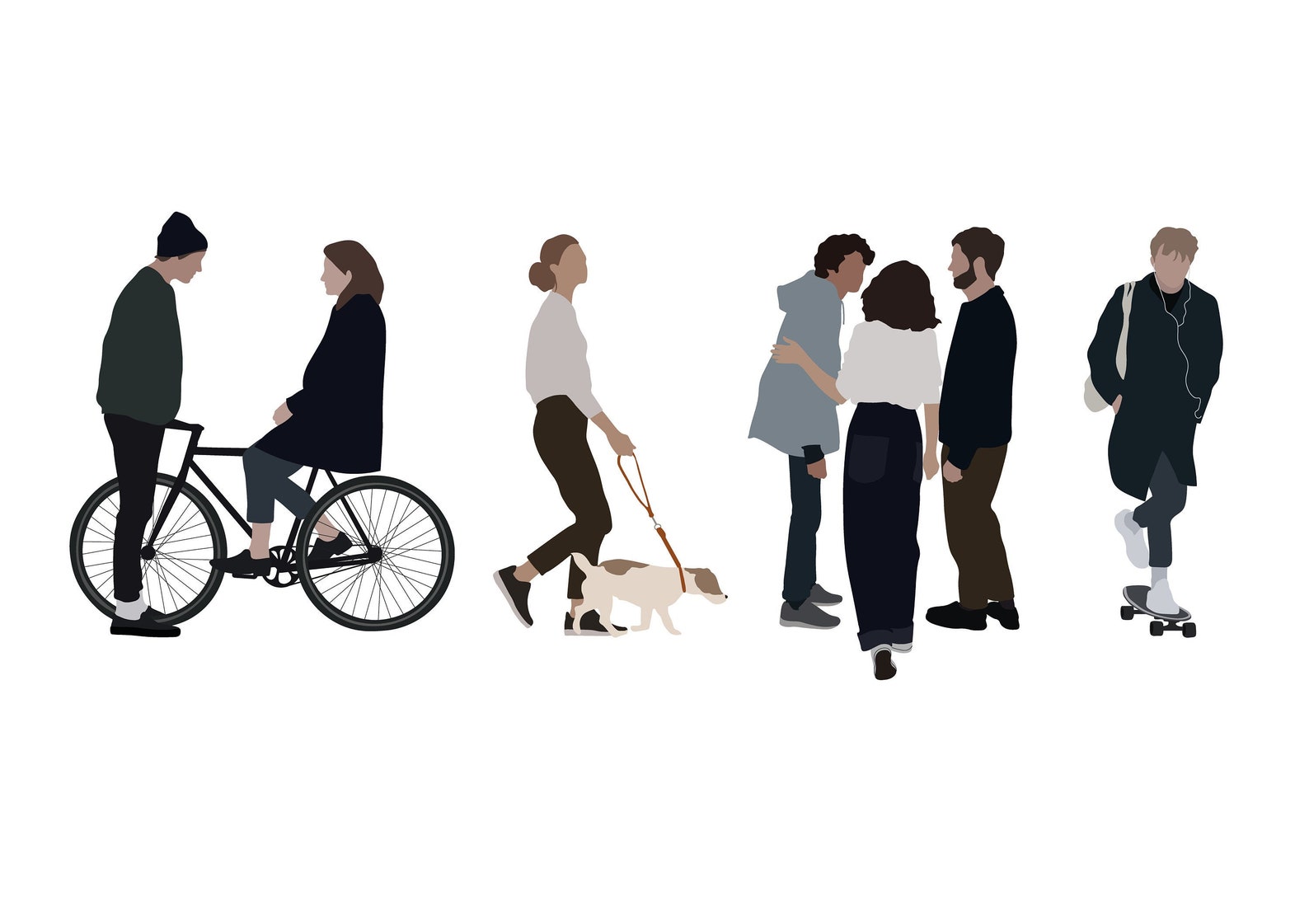 Flat Vector People Illustration - Pack 5 - Etsy