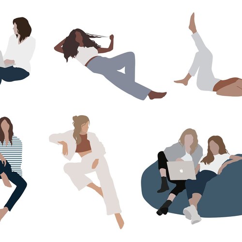 25 Flat Vector People Walking People Outdoor Pack of 24 - Etsy