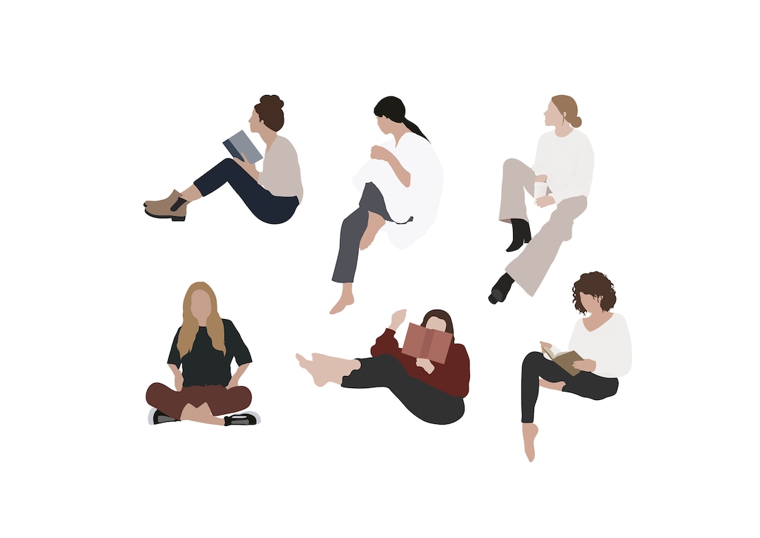 Flat Vector People Illustration - Pack 6 - Etsy