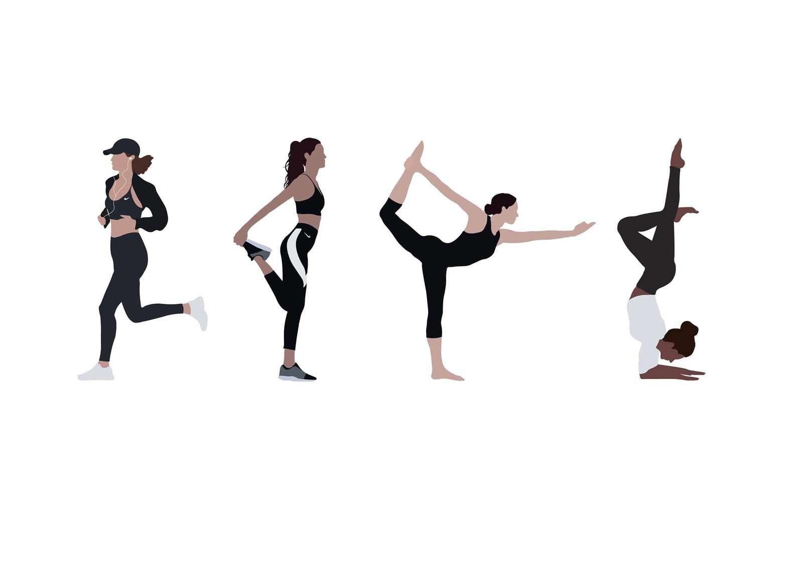 Flat Vector People Illustration_sport_ Pack 4 - Etsy