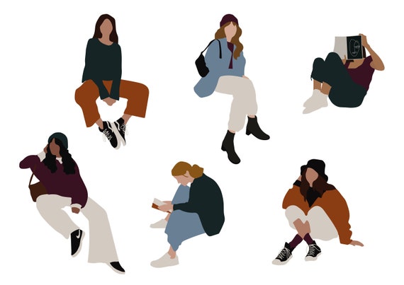 People Sitting Vector