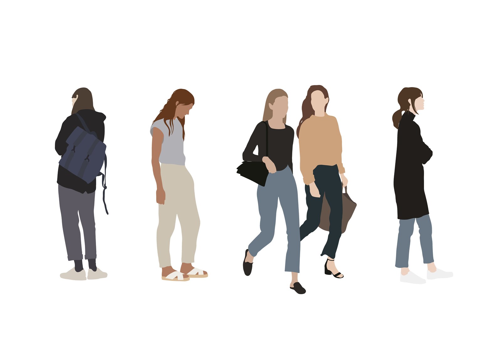 Flat Vector People Illustration - Pack 5 - Etsy UK