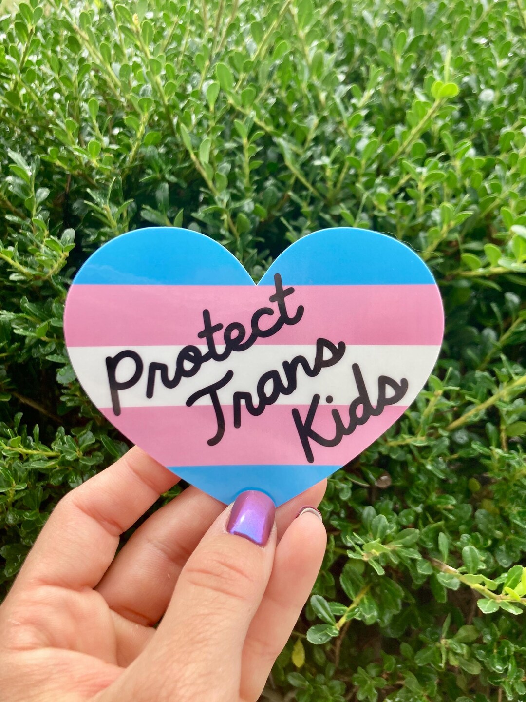 Protect Trans Kids Waterproof Vinyl Sticker | Trans Flag Sticker ...