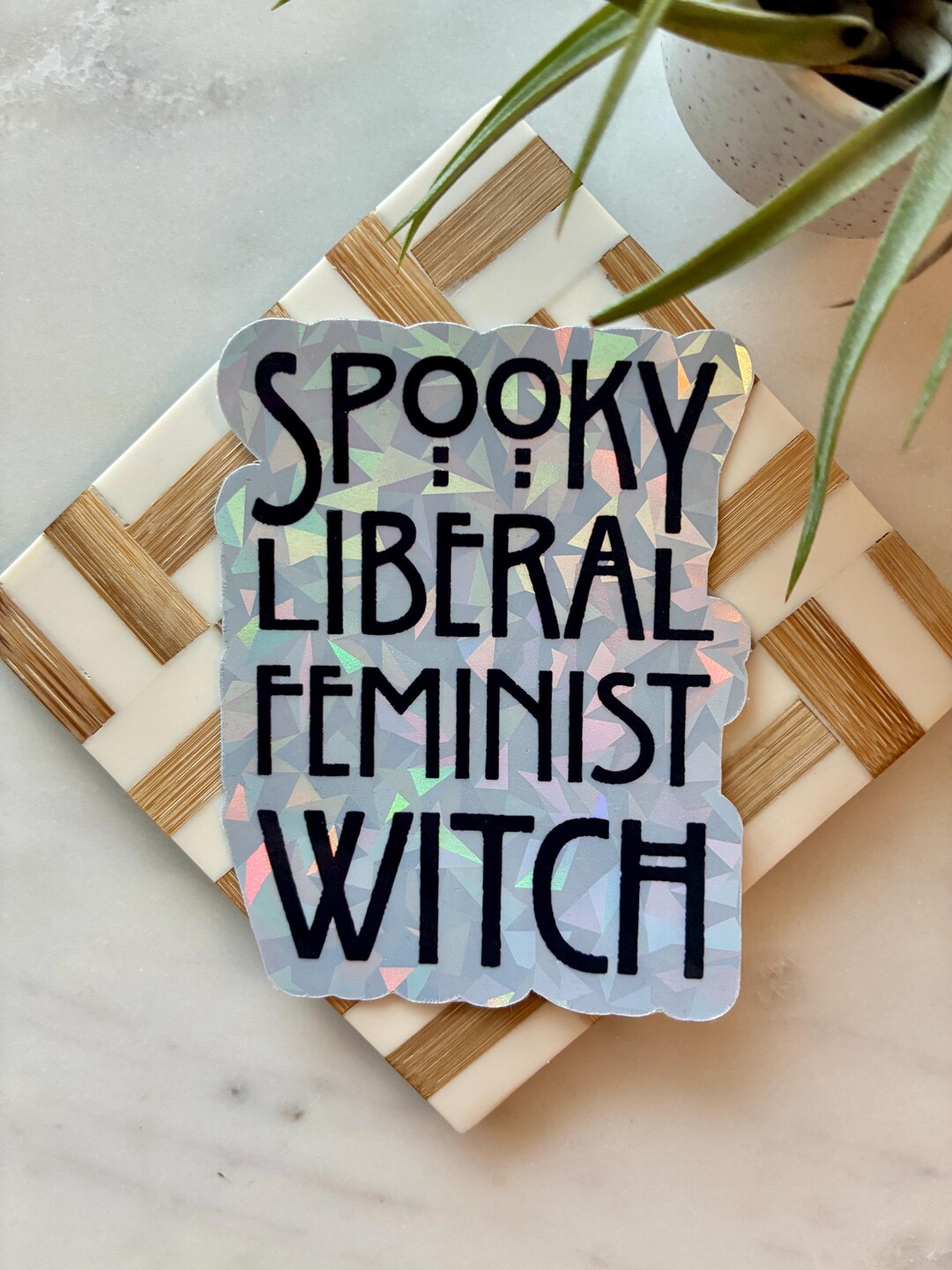 Spooky Liberal Feminist Witch Handmade Sticker - Etsy