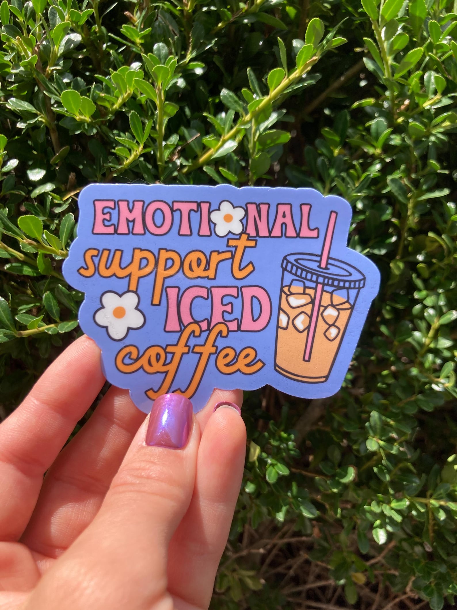Emotional Support Iced Coffee Waterproof Sticker - Etsy