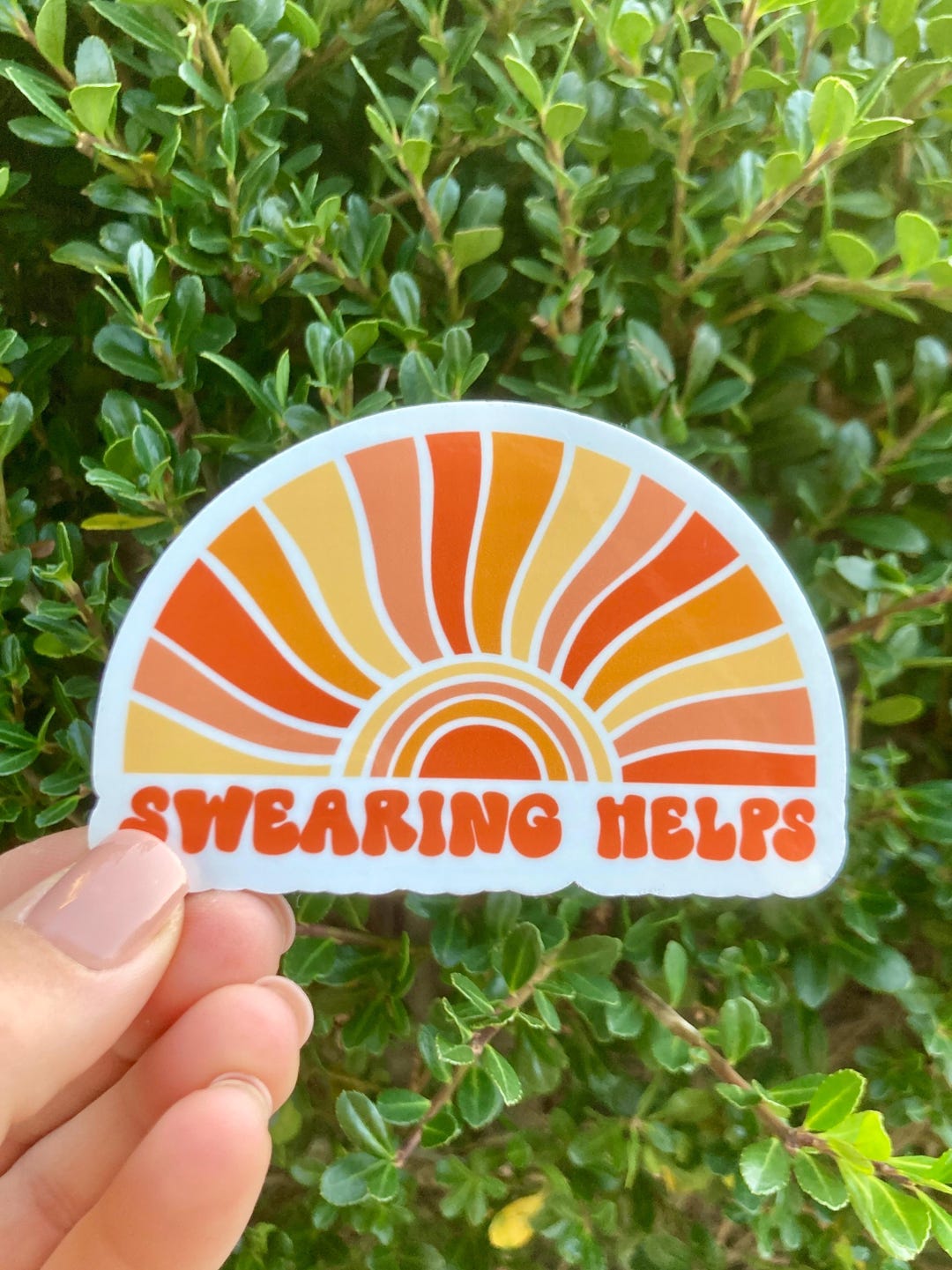 Swearing Helps Retro Waterproof Handmade Sticker - Etsy