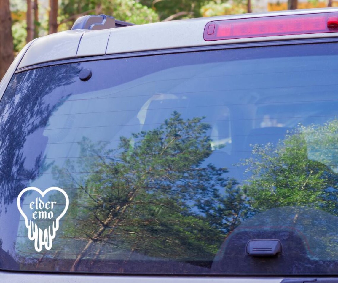 Elder Emo Bleeding Heart Vinyl Car Decal - Etsy