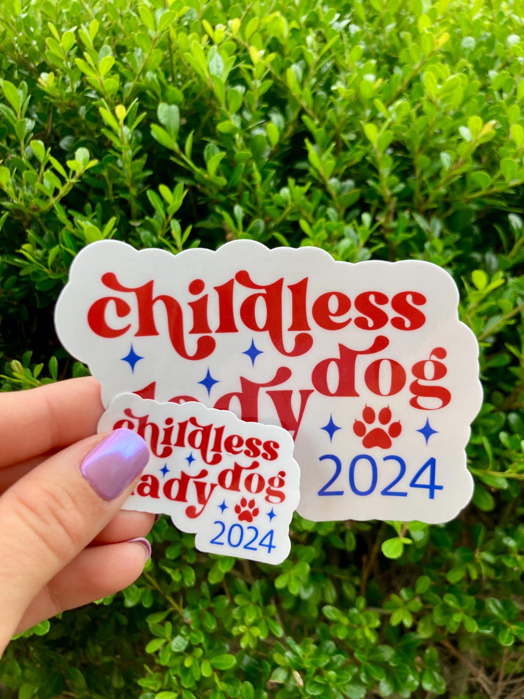 Childless Dog Lady Waterproof Sticker 2024 Election Sticker Liberal Car ...