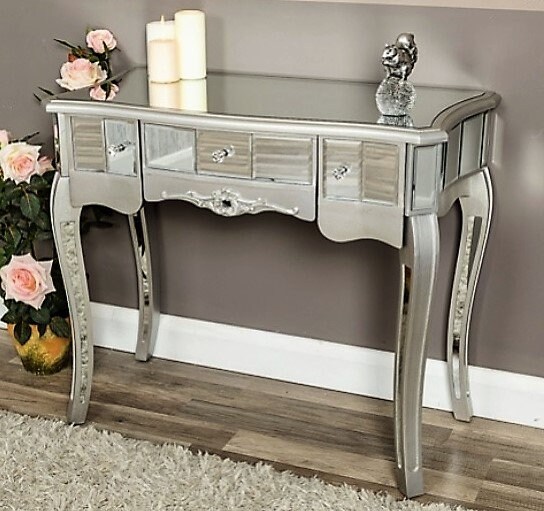 Bella Mirrored Console Table Glass Side Hallway Living Room - Etsy UK