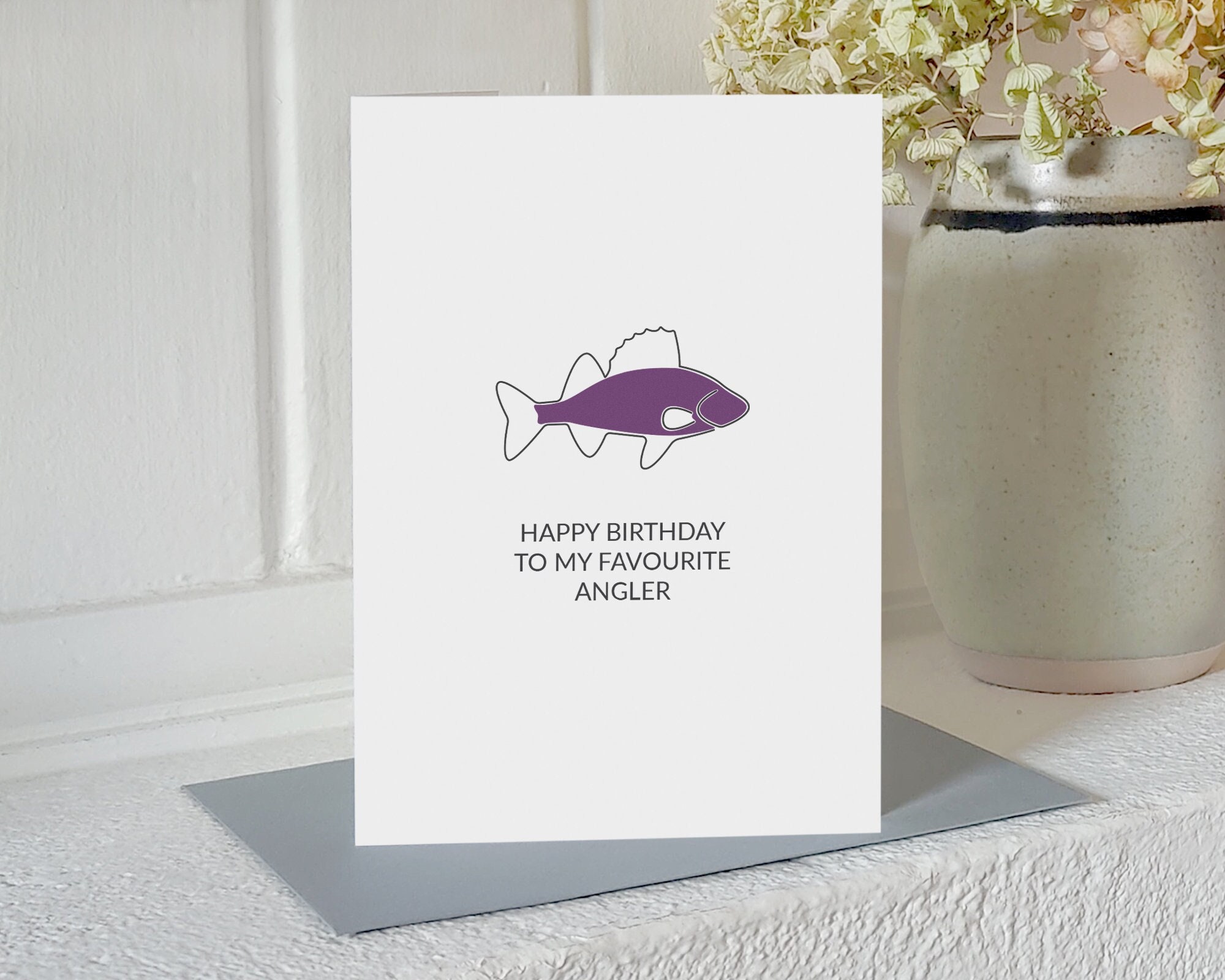 Fishing Birthday Card - "happy Birthday to My Favourite Angler". Card ...
