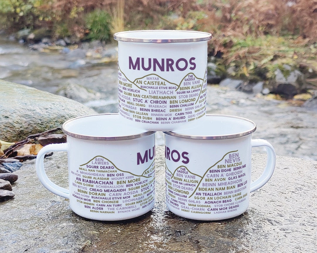 Munros Enamel Mug - Gift for Munro Baggers Designed and Printed in ...
