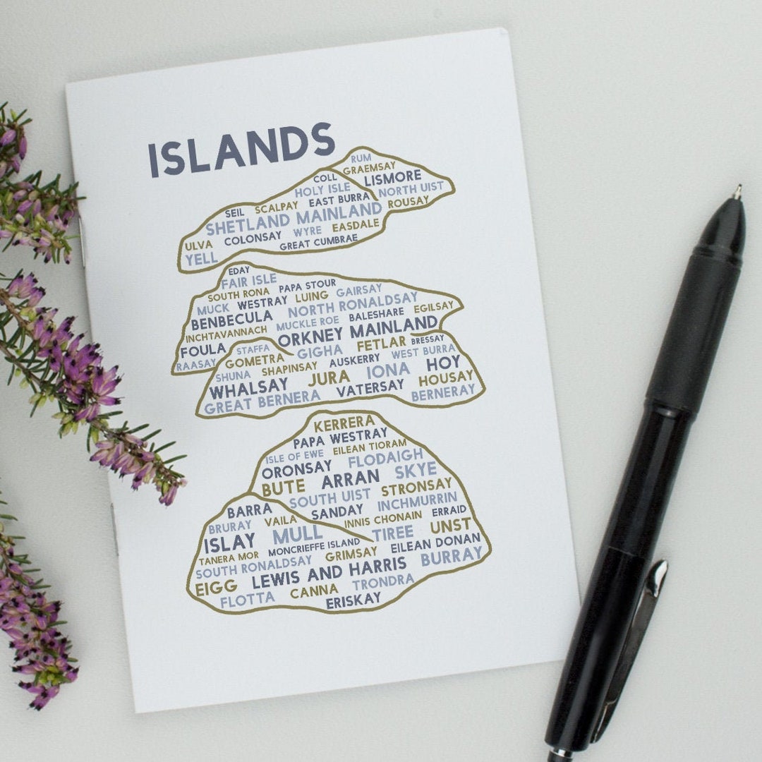 Islands Notebook With 24 Blank Pages, Souvenir of Scottish Travels ...