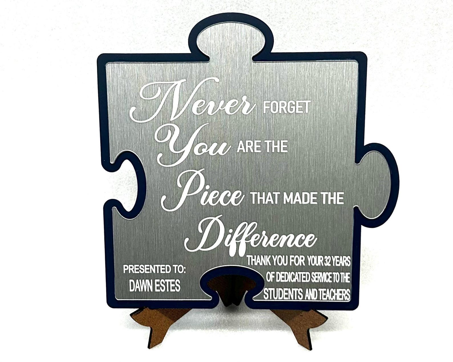 Personalized Acrylic Puzzle Piece Gift for Retirement, Special ...