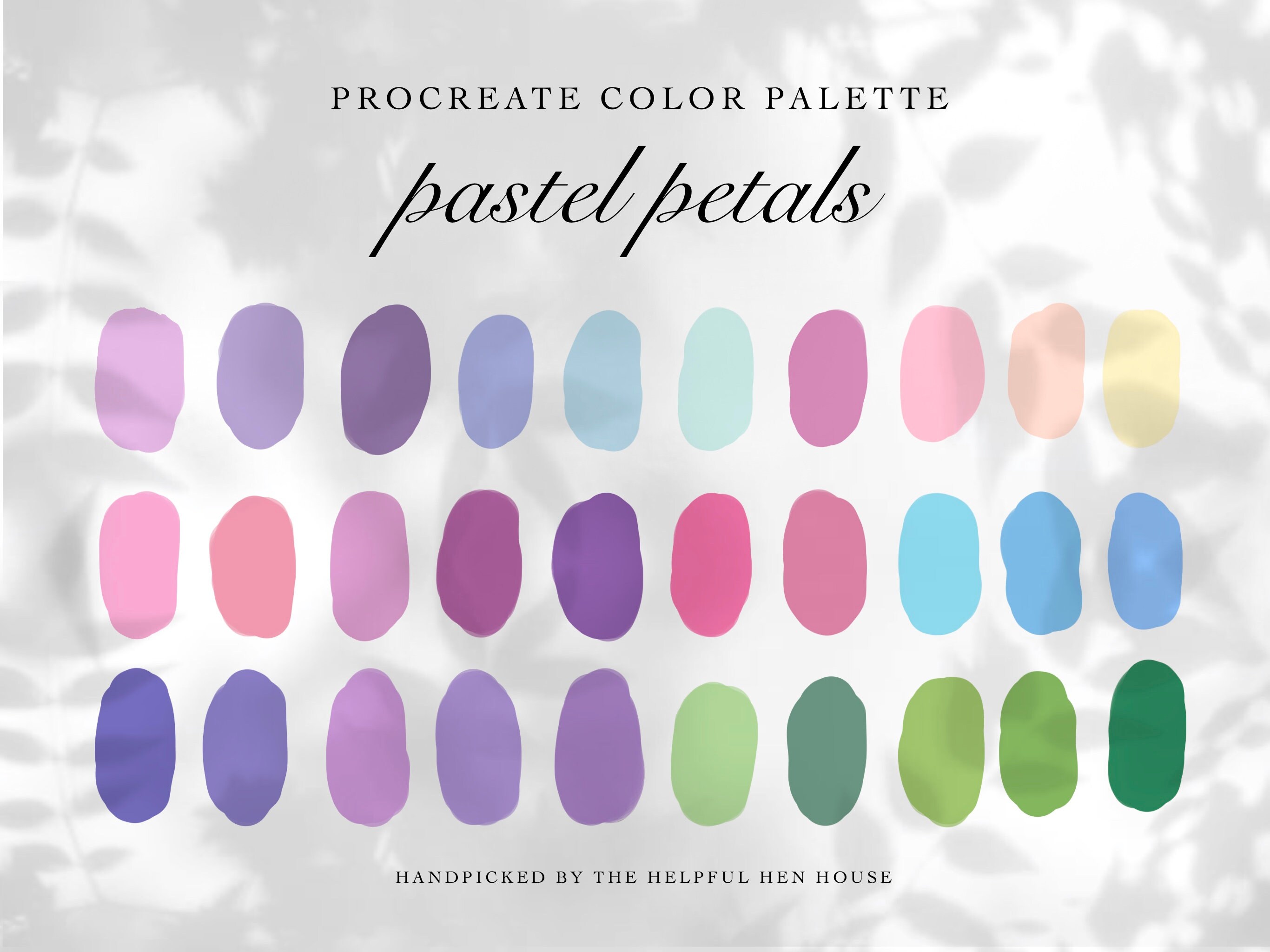 Pastel Petals Procreate Color Palette Color Swatch | Etsy