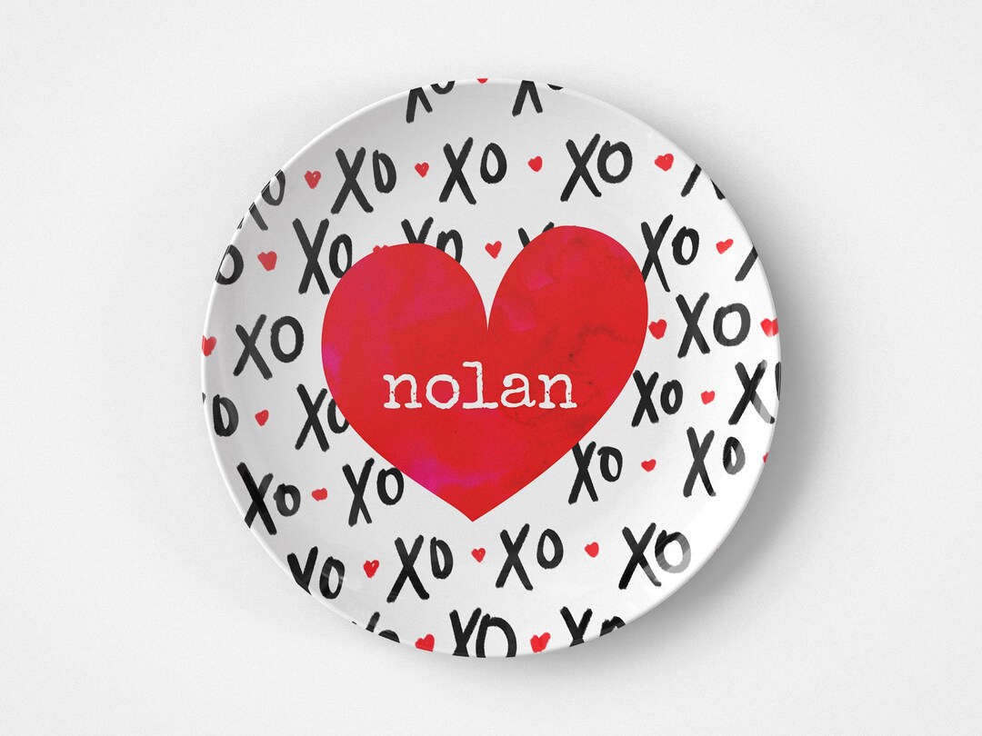 Valentine Xo Red Valentines Day Gift Idea Personalized Dishwasher Safe ...