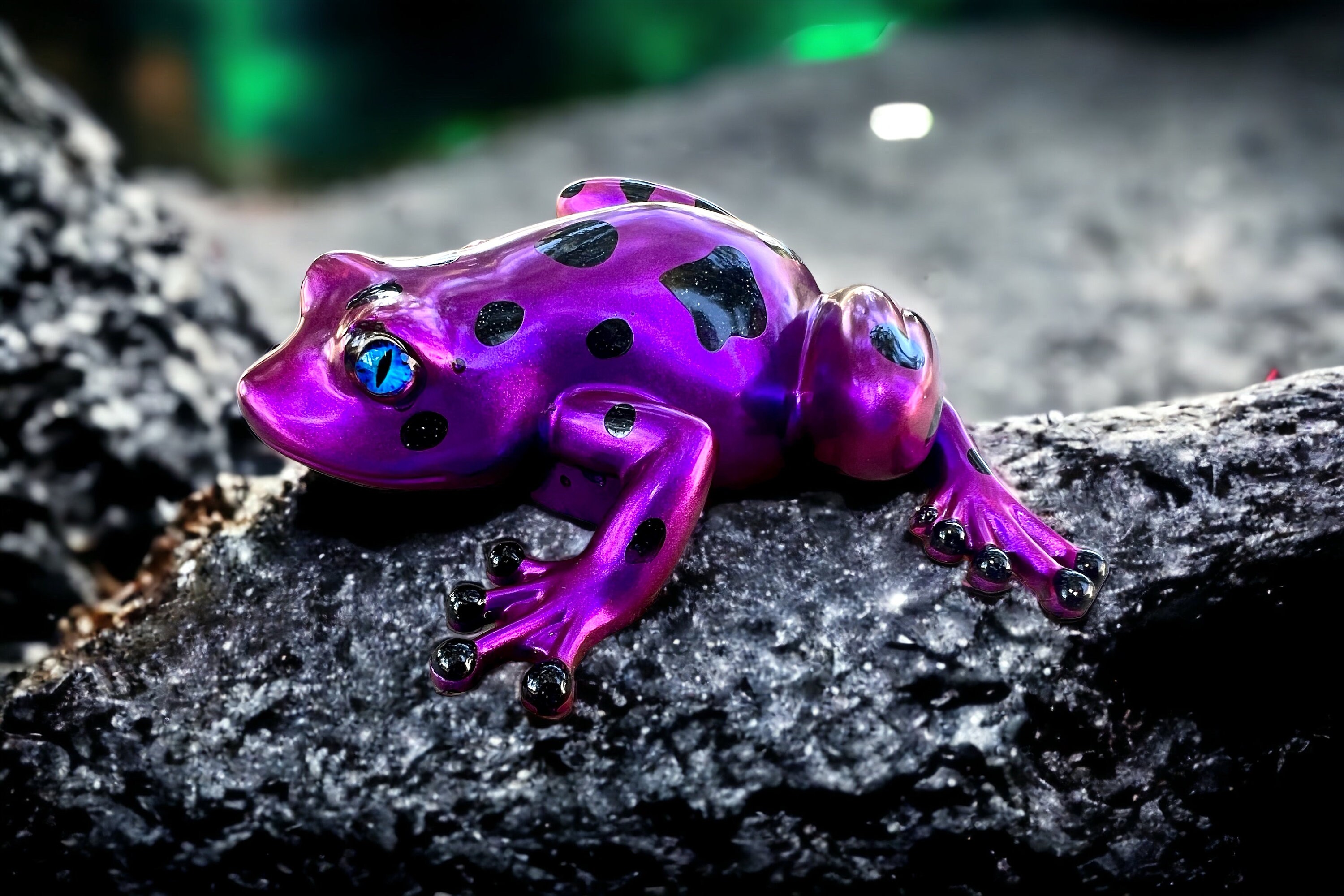 Handmade Resin Frog Sculpture, Tree Frog With Glitter, Color Shifting ...