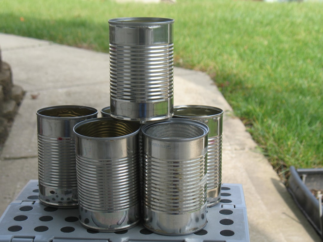 Empty Clean Tin Can Set for Craft, Upcycling Recycling Metal, Recycling ...
