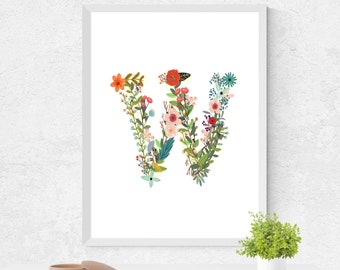 Letter W Wall Art - Etsy