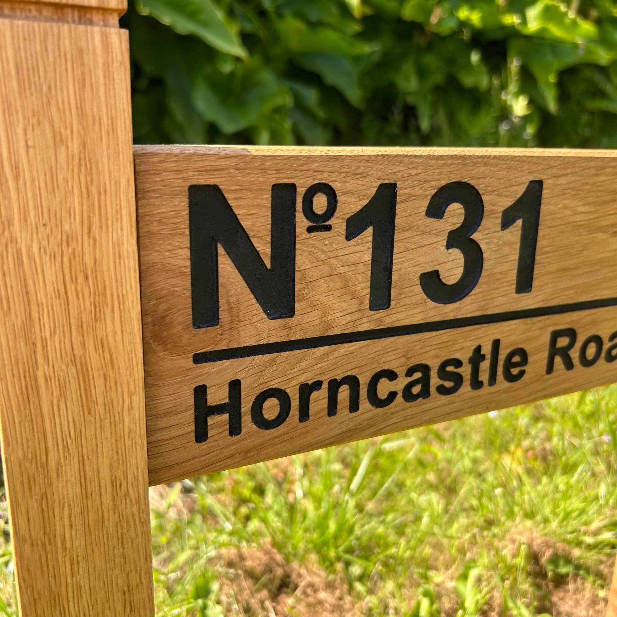 Custom Engraved French Oak House Sign - Double Sided Personalized ...