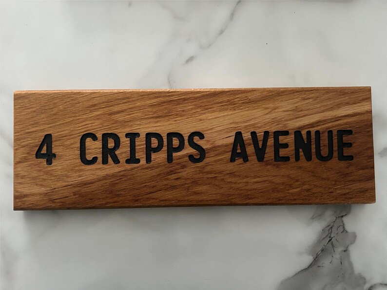 Personalized Carved French Oak House Number Sign: Wax Oiled Wooden ...