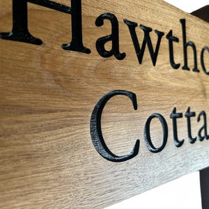 French Oak House Sign Custom Carved Wooden Direction Sign Free Standing ...