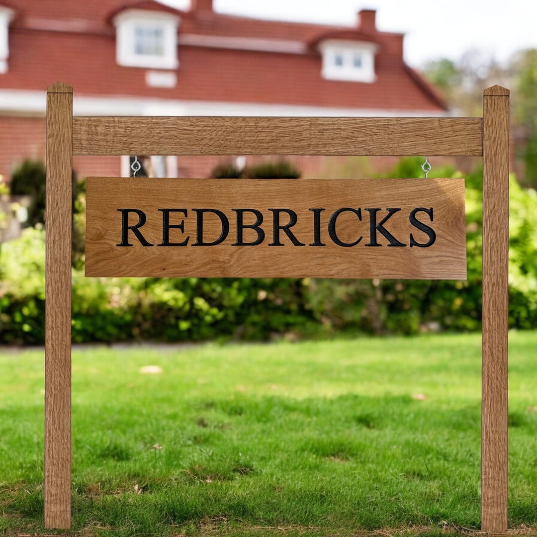 House Sign Custom Made, Swinging Hang Sign Free Standing , Personalized ...