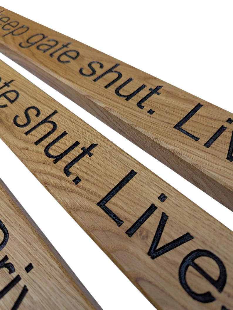 Custom Carved French Oak Gate Sign – Personalised Wooden Address Plaque ...