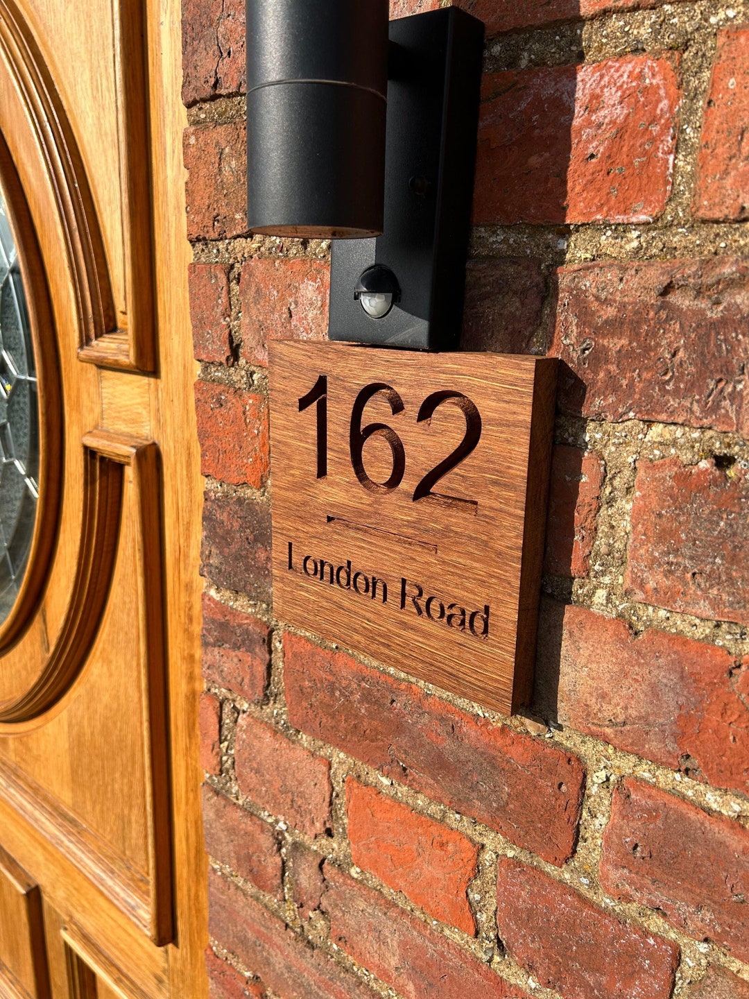 Personalized French Oak House Sign: Engraved Address Plaque - Etsy