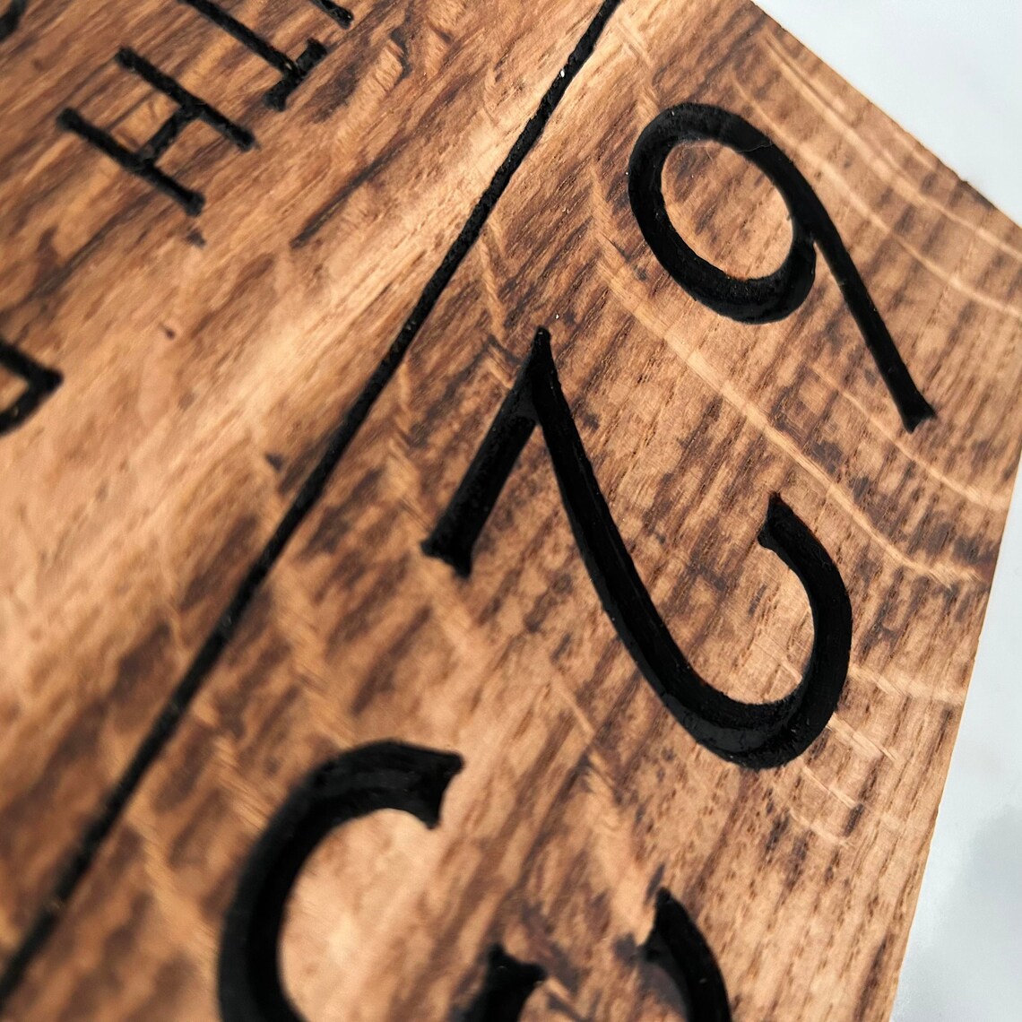 Personalized French Oak Hanging House Sign: Carved Wooden Address ...