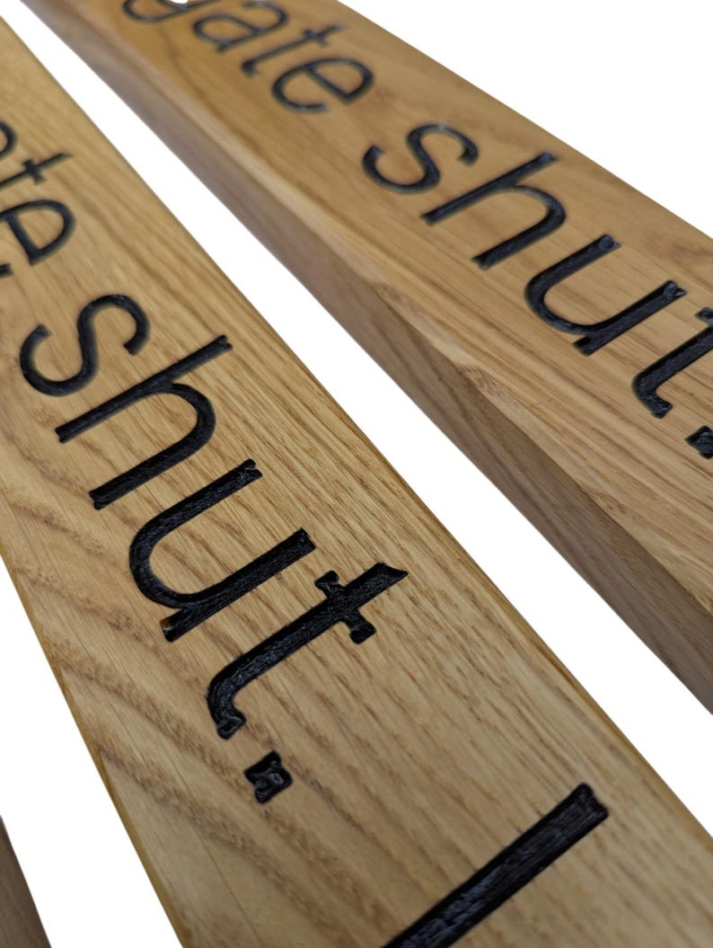 Custom Carved French Oak Gate Sign – Personalised Wooden Address Plaque ...