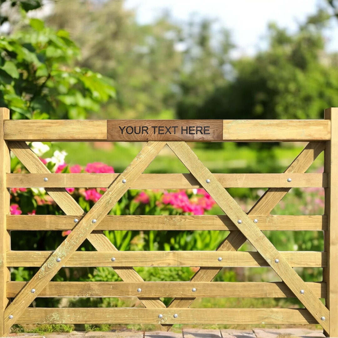 Personalized French Oak Fence Sign: Engraved Wooden Address Plaque - Etsy