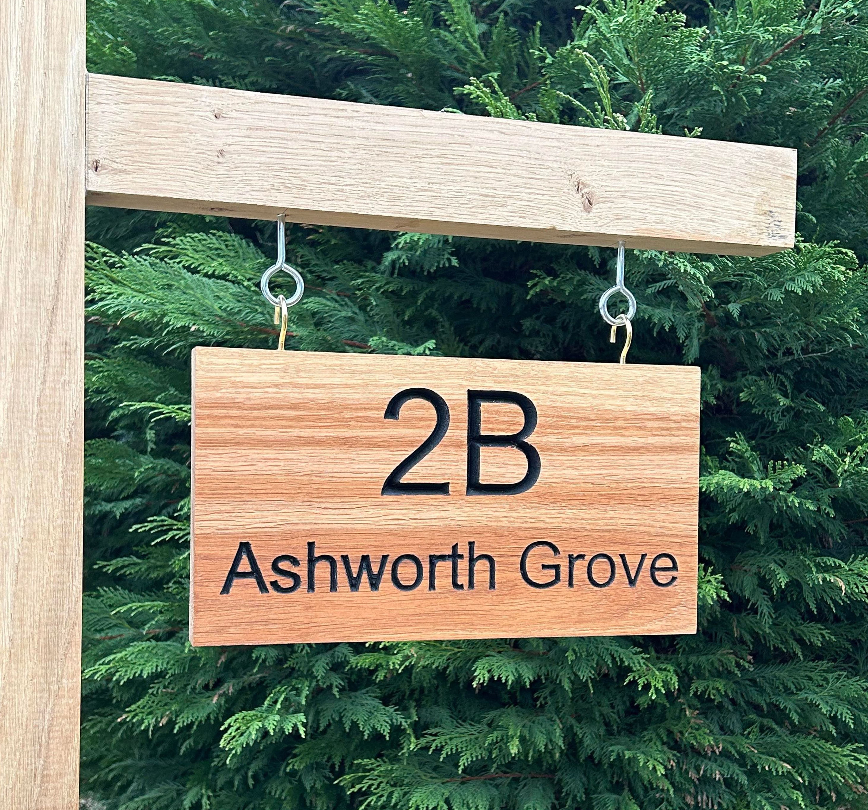 Personalised French Oak Swinging Hanging House Sign Number - Etsy