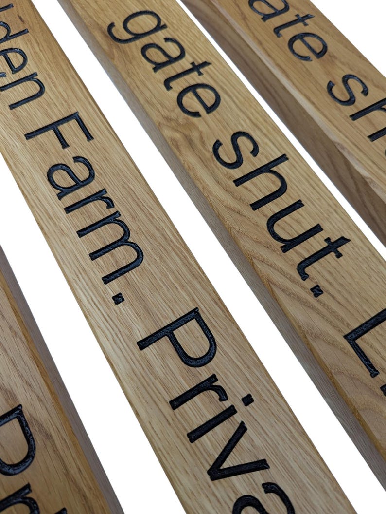 Custom Carved French Oak Gate Sign – Personalised Wooden Address Plaque ...