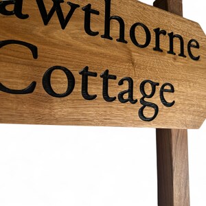 French Oak House Sign Custom Carved Wooden Direction Sign Free Standing ...