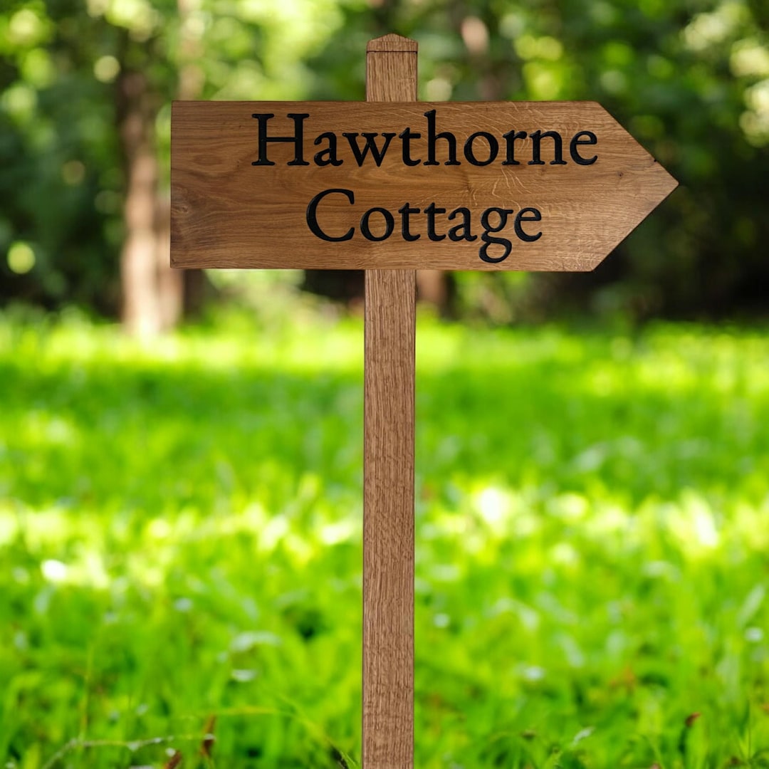 Personalized French Oak Free-standing Entrance Sign – Custom Carved ...