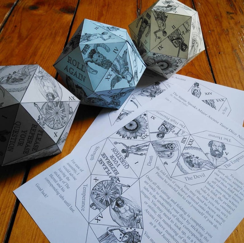 Tarot Dice: the Statue Speaks Major Arcana, Digital Download - Etsy