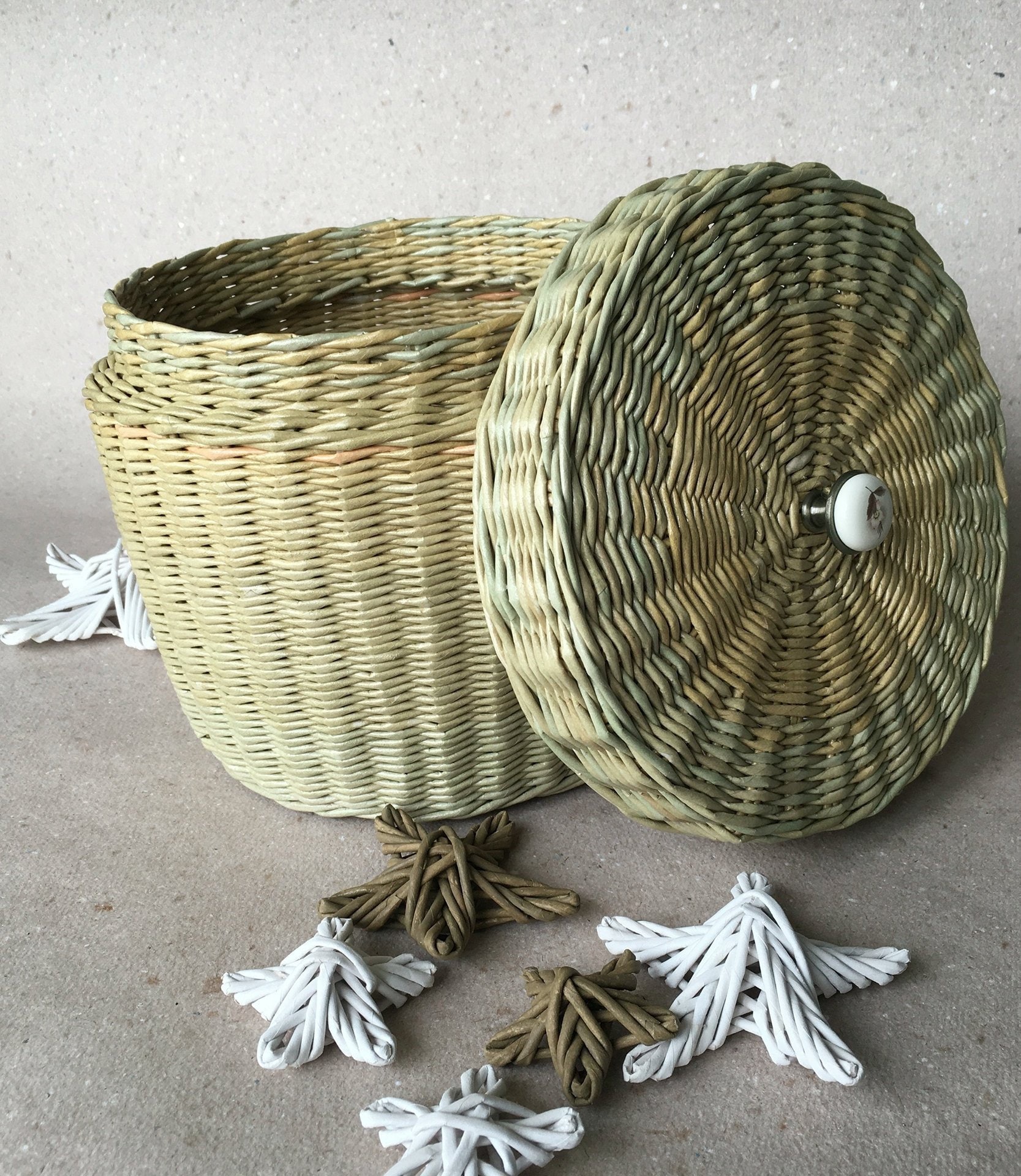 Wicker Basket With Lid for Gift Wicker Organizer Wicker Box - Etsy