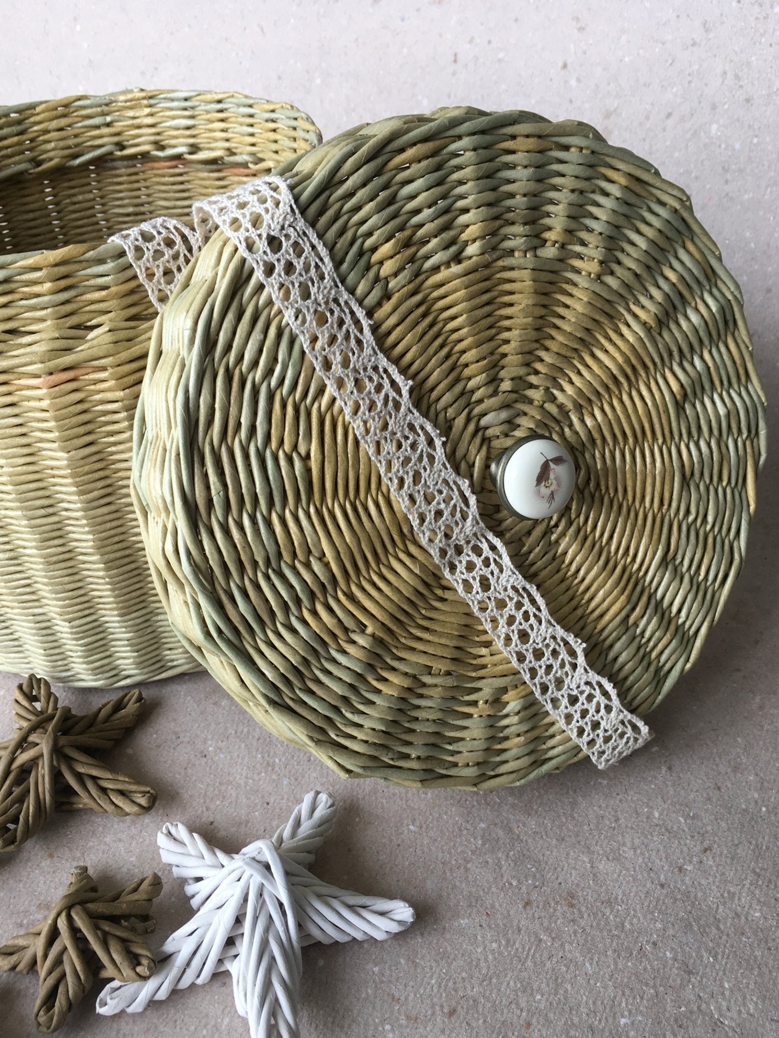 Wicker Basket With Lid for Gift Wicker Organizer Wicker Box - Etsy