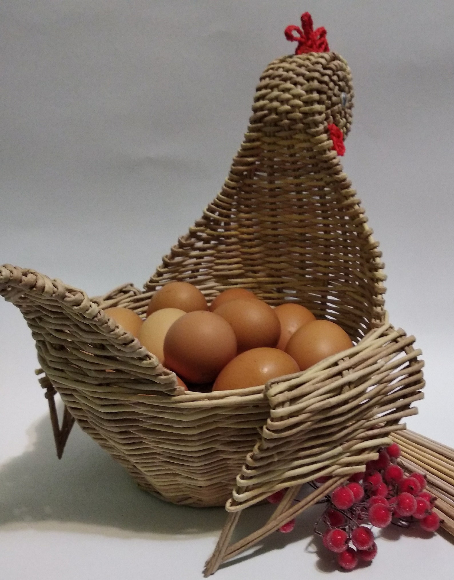 Wicker Basket Wicker Easter Basket Round Basket With Handle - Etsy