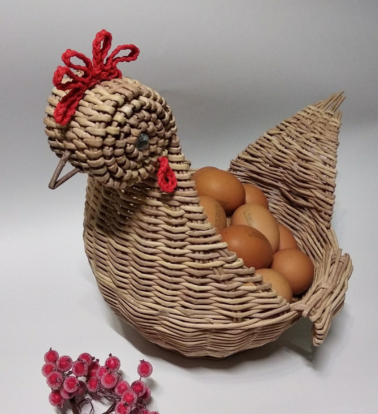 Wicker Basket Wicker Easter Basket Round Basket With Handle - Etsy