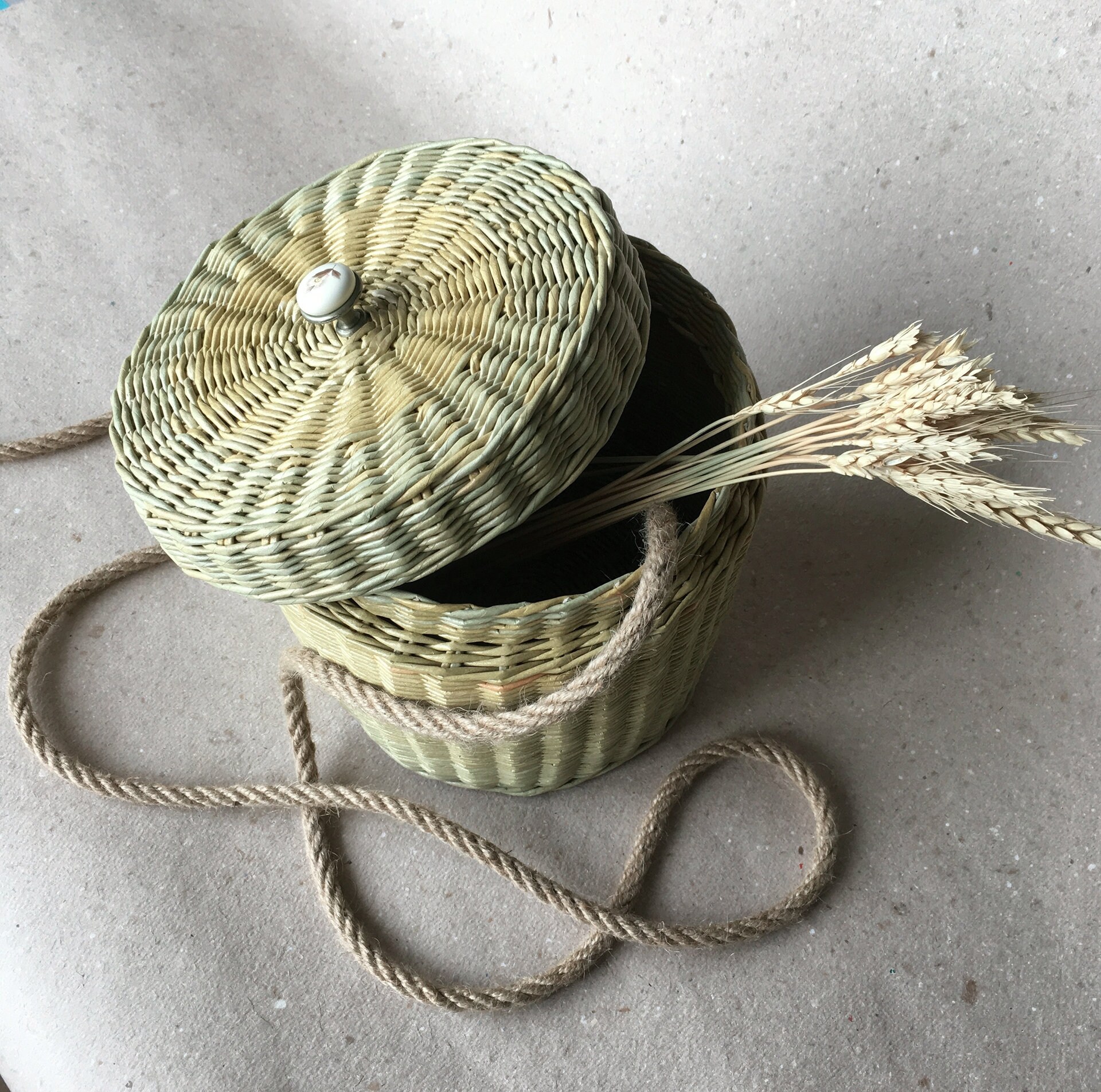 Wicker Basket With Lid for Gift Wicker Organizer Wicker Box - Etsy