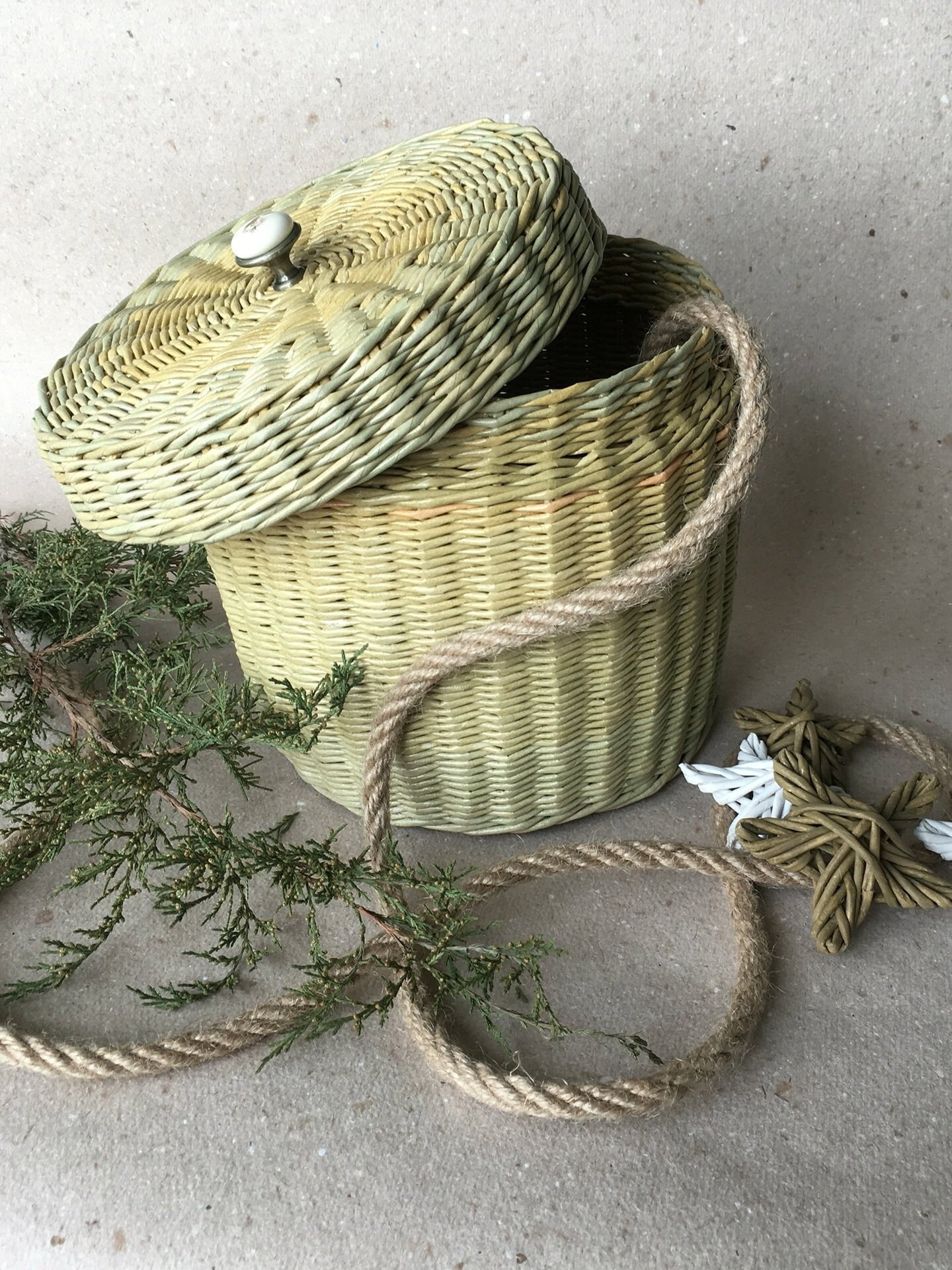 Wicker Basket With Lid for Gift Wicker Organizer Wicker Box - Etsy
