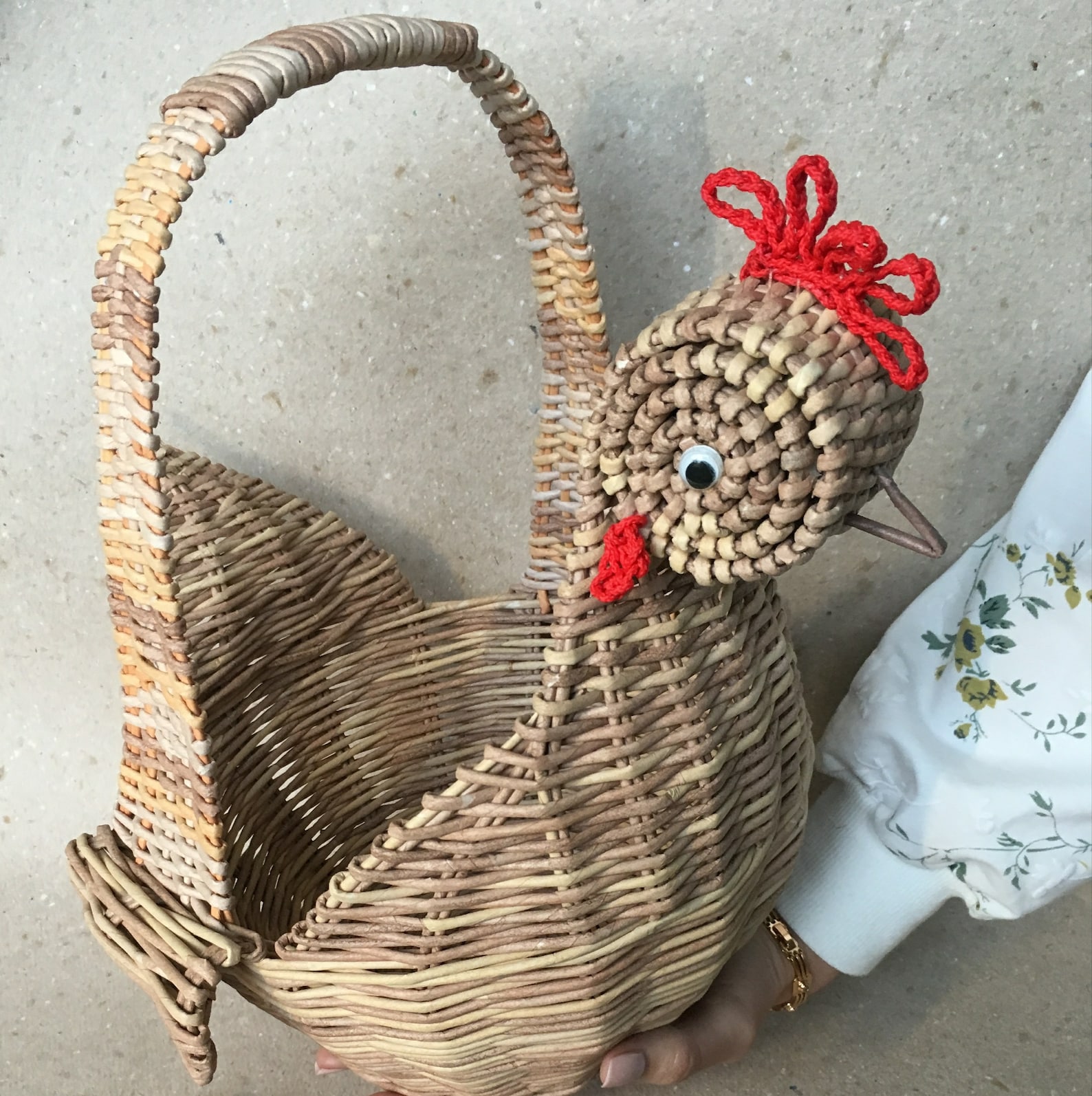 Wicker Basket Wicker Easter Basket Round Basket With Handle - Etsy