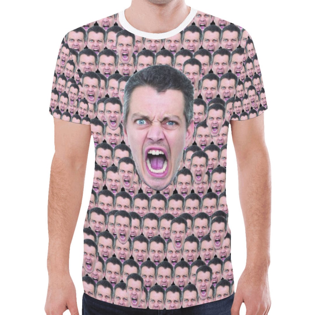 Custom Face Men Shirt, Faces T-shirt, Shirt With Faces, Photo Face Tee ...