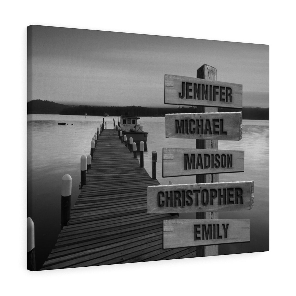Custom Family Name Lake Dock Canvas Multi-names Crossroad - Etsy